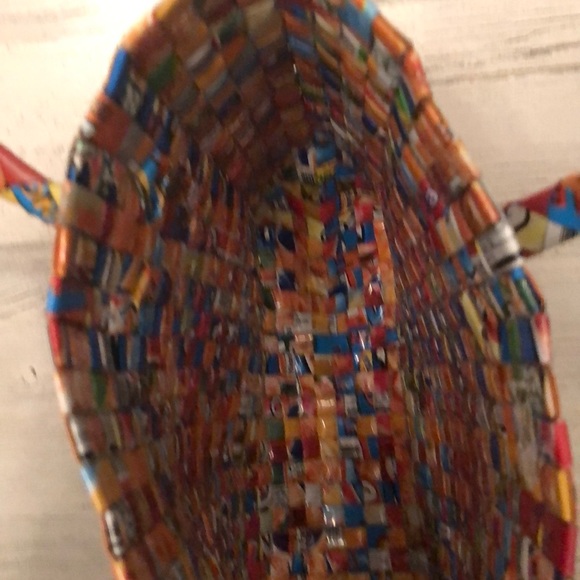 Bags | Trendy Repurposed Label Tote Bag | Poshmark